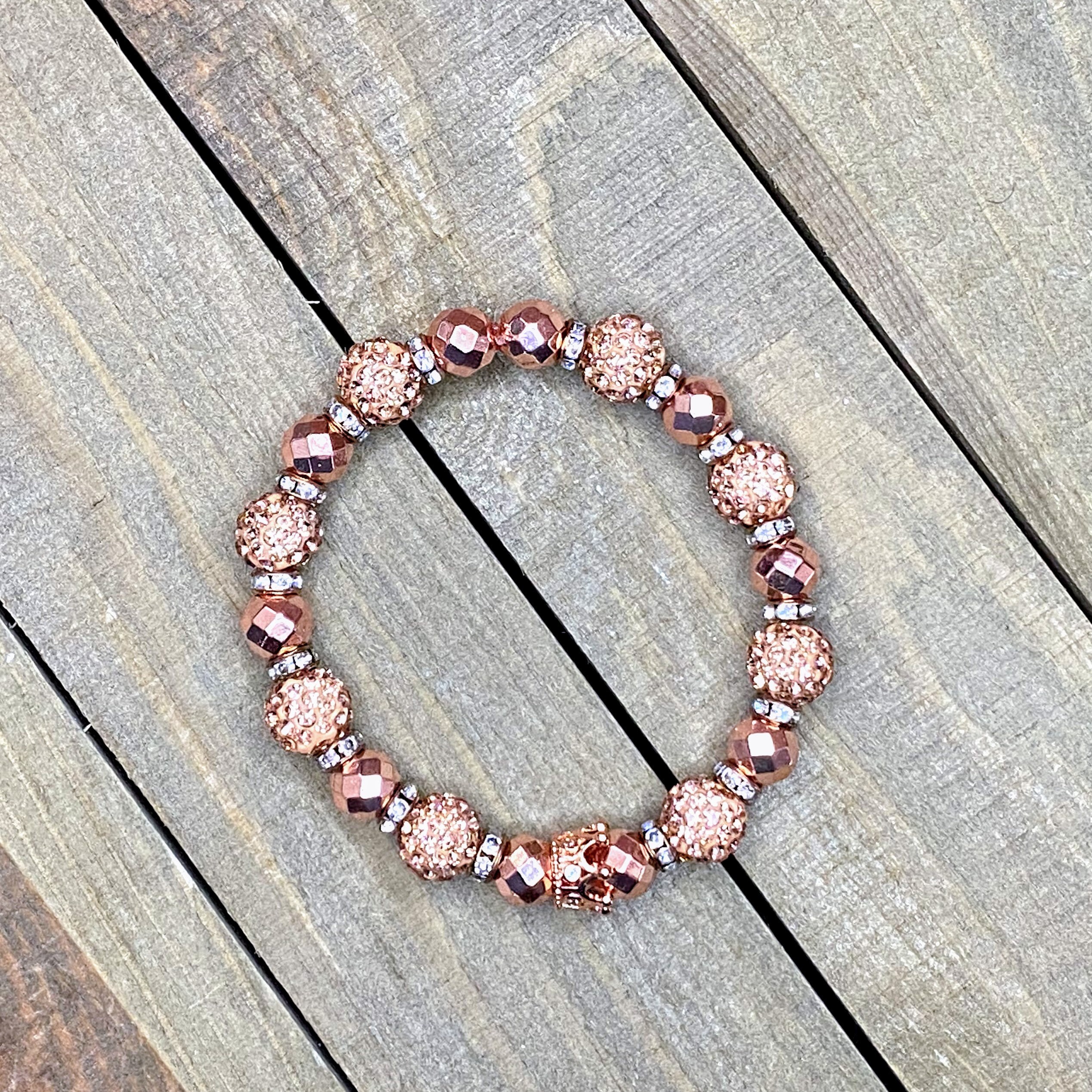 Stretchy Rose Gold Beaded Bracelets - Etsy