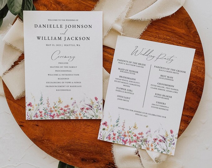 Mountain Wedding Menu Card Template, Wedding Dinner Menu Template ...