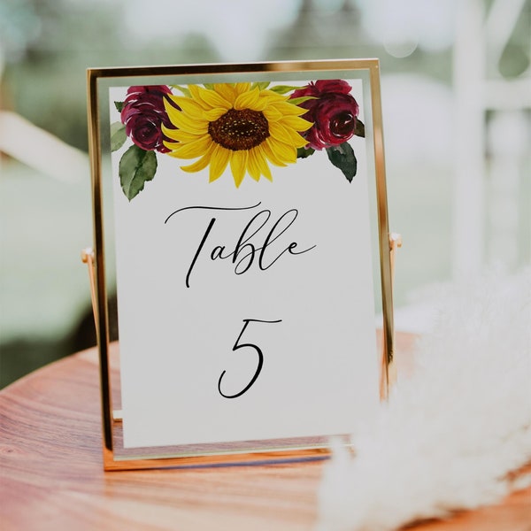Sunflower Table Numbers - Etsy