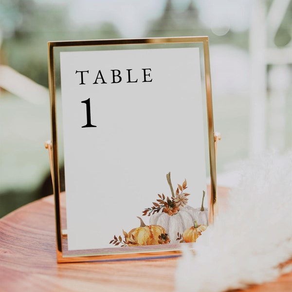 Pumpkin Table Number - Etsy