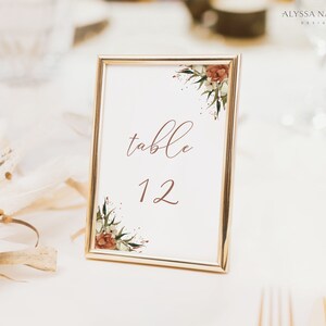 Boho Wedding Table Numbers Template Terracotta Table Numbers | Etsy