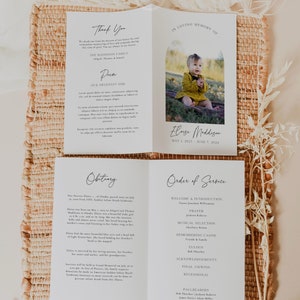 Baby Funeral Program Canva Template, in Loving Memory Program Template ...