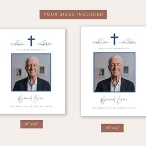 Religious Funeral Welcome Sign for Man, Cross Memorial Sign for Funeral ...