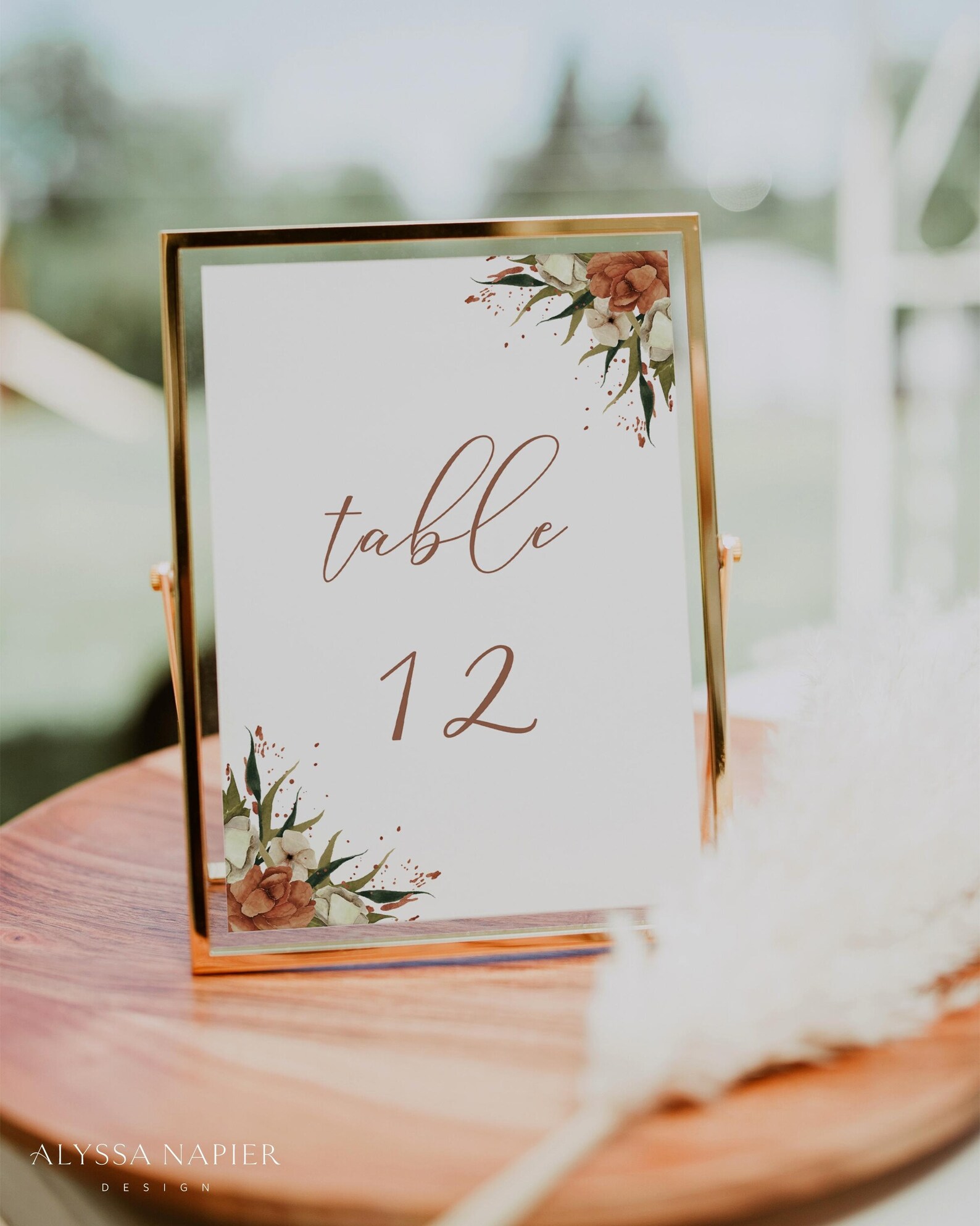 Boho Wedding Table Numbers Template, Terracotta Table Numbers Printable ...