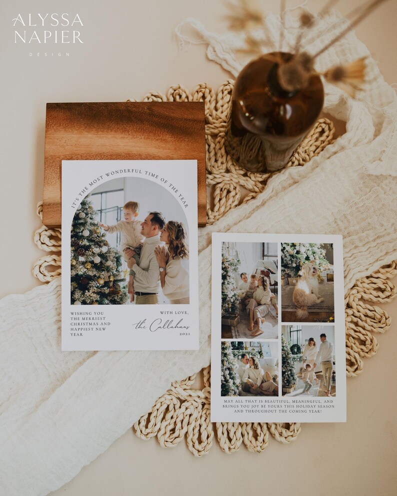 Boho Holiday Card Photo Christmas Card Template Printable - Etsy