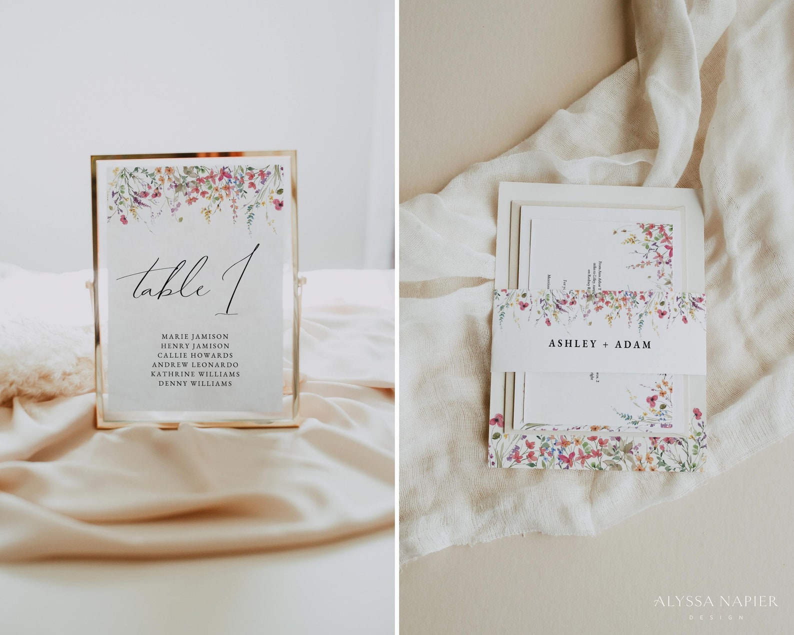 Spring Wildflower Wedding Invitation Bundle Spring Wedding | Etsy