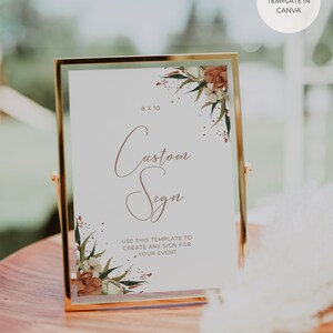 Custom Boho Wedding Sign for Table, Custom 8x10 Sign, Wedding Reception ...