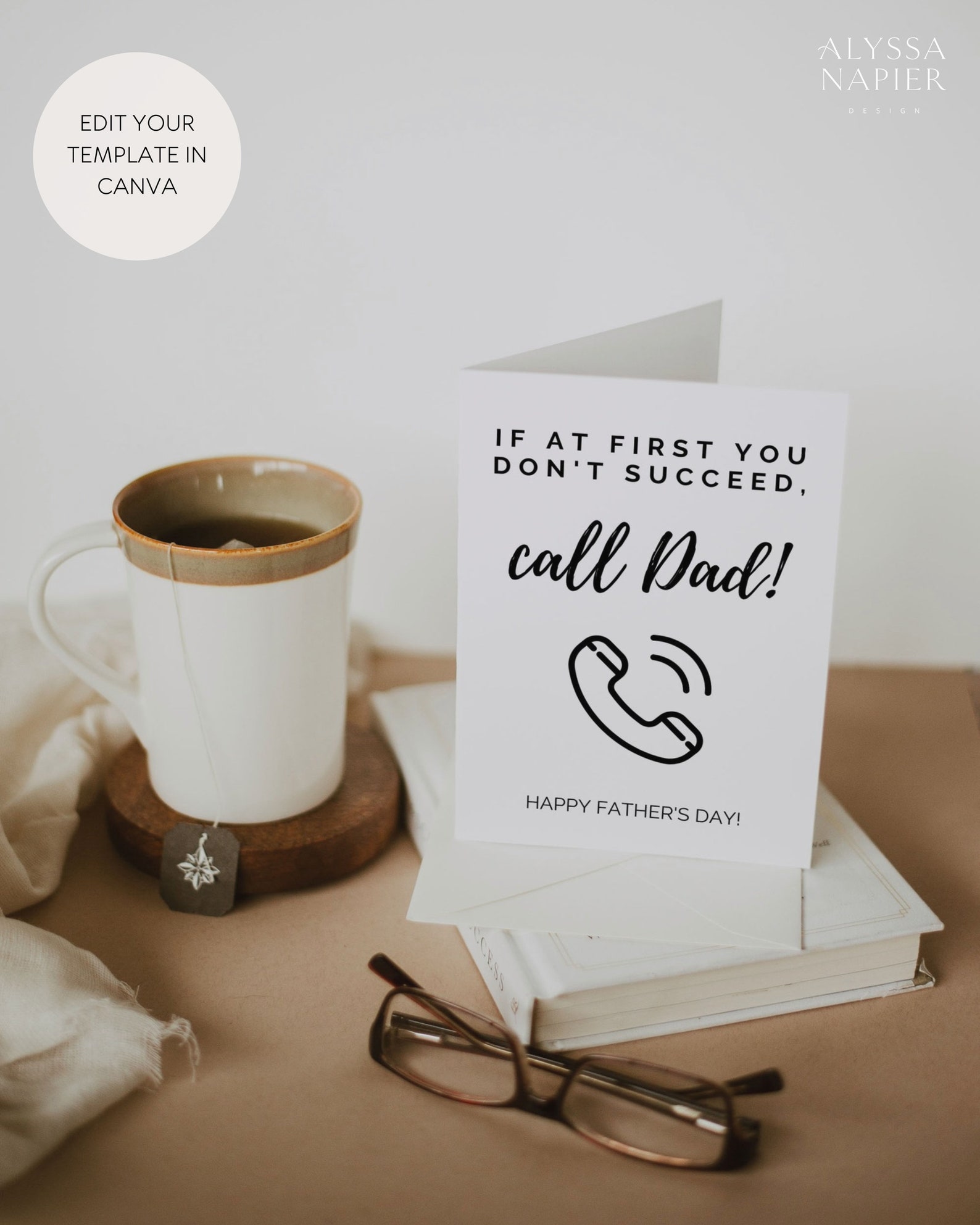Funny Fathers Day Card Printable, Call Dad Fathers Day Card, Blank ...