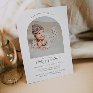 Baby Boy Funeral Invitation Template, Infant Funeral Service ...