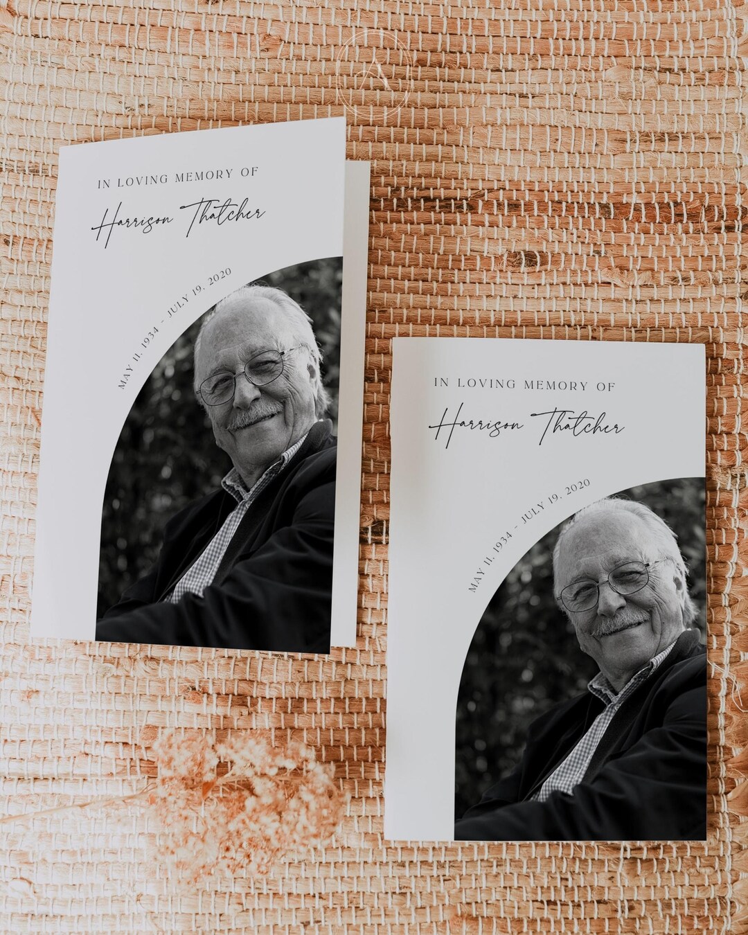 Modern Funeral Program Template, Simple Funeral Program for Man ...