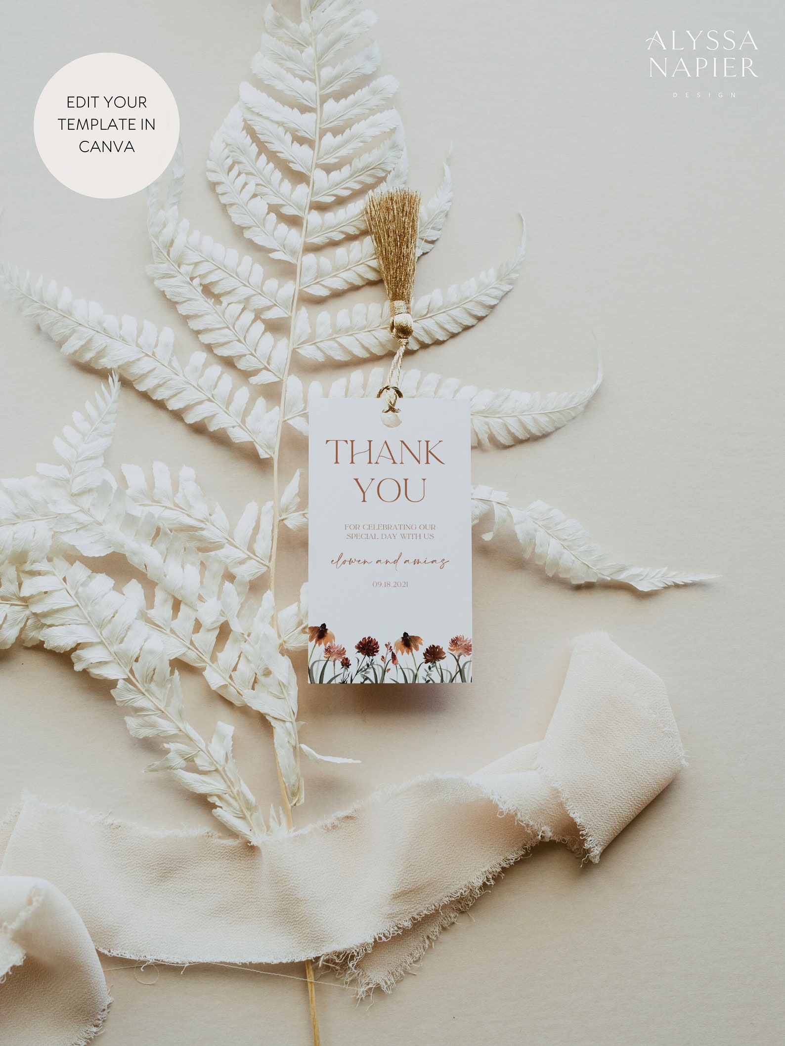 Boho Bridal Shower Favor Tags, Desert Wedding Thank You Tags Favors ...