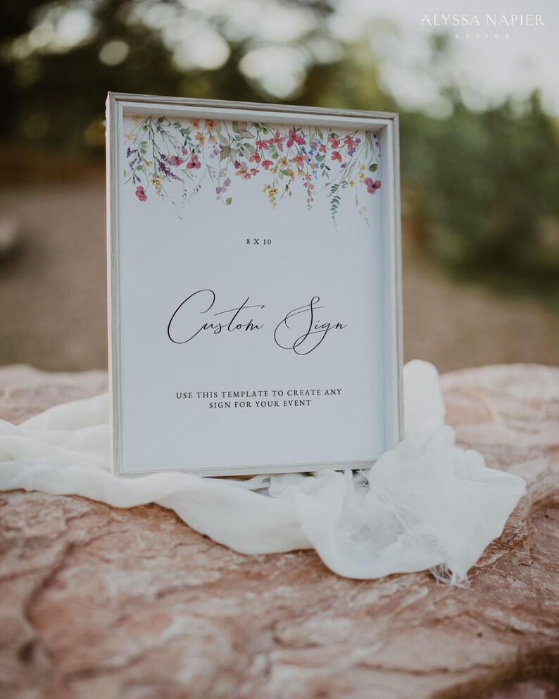 Wildflower Wedding Sign Digital Download Spring Wedding Table | Etsy