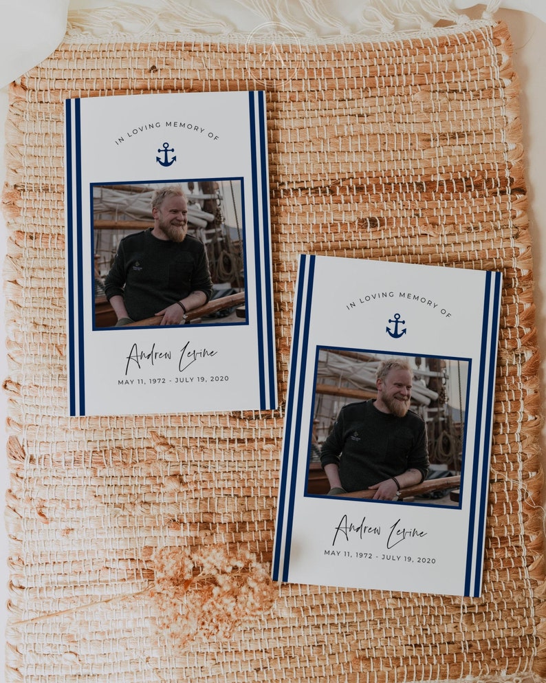 Anchor Funeral Program Template for Man, in Loving Memory Program ...