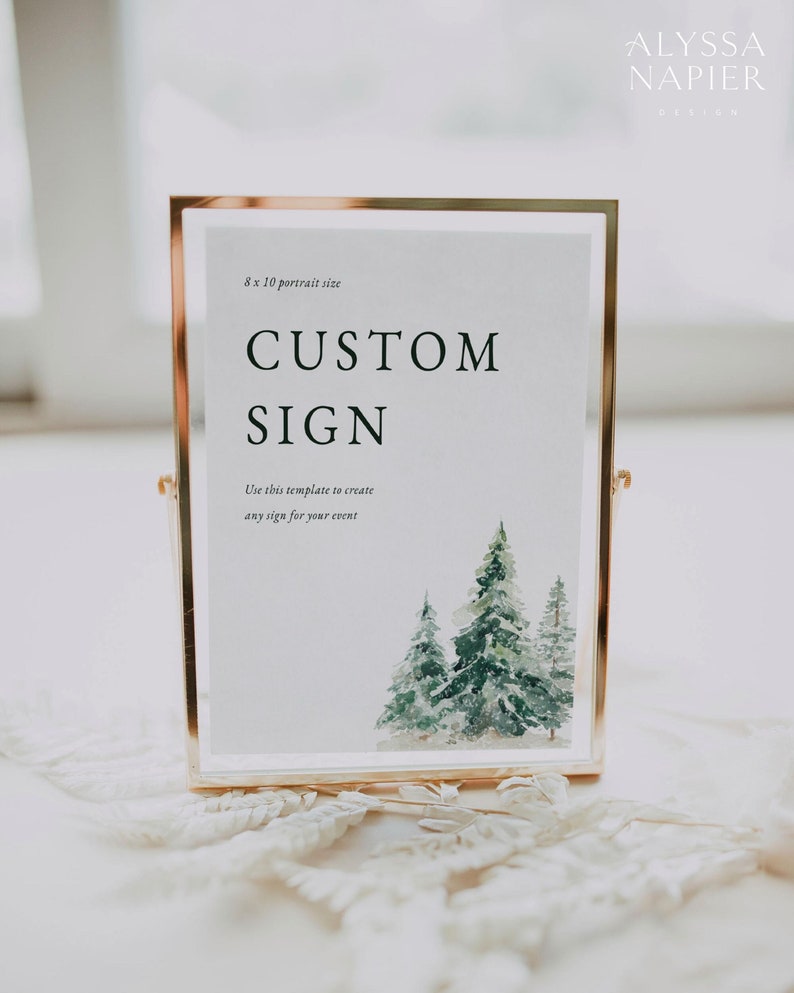 Winter Wedding Sign Template Custom Wedding Signage Wedding - Etsy