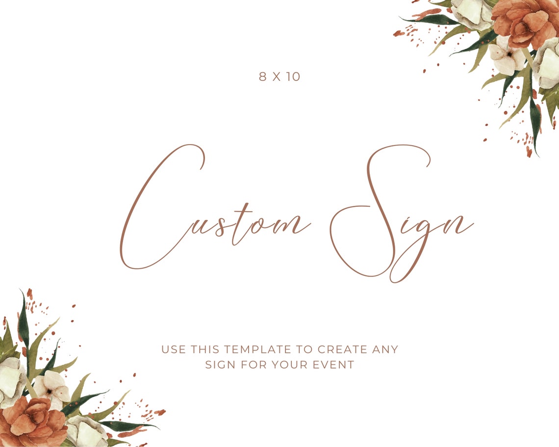 Custom Boho Wedding Sign for Table, Custom 8x10 Sign, Wedding Reception ...