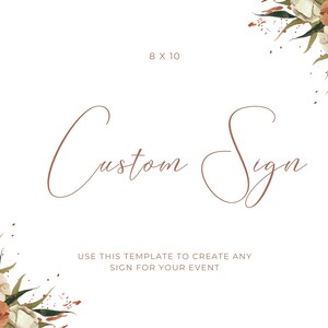 Custom Boho Wedding Sign for Table, Custom 8x10 Sign, Wedding Reception ...