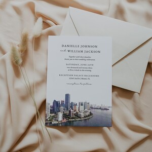Florida Wedding Invitation Template, Miami Wedding Invitation Editable ...