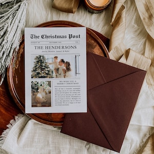 Christmas Newsletter Template Editable, Year in Review Christmas Card ...