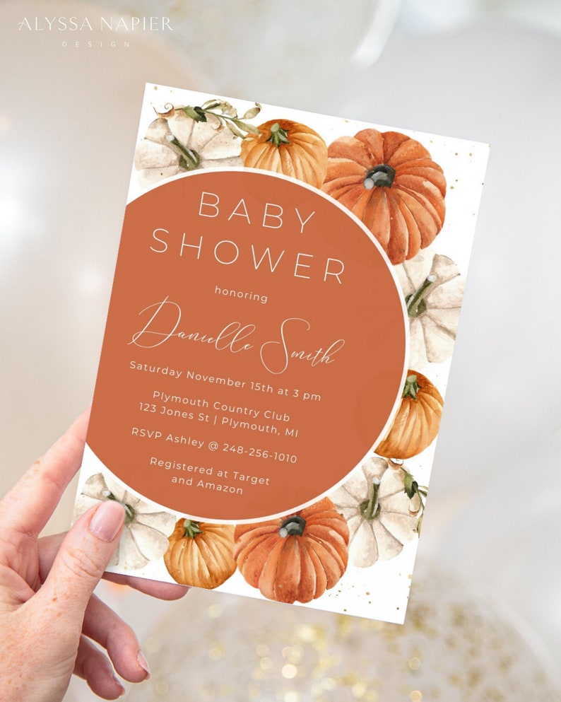Fall Baby Shower Invitation Template Pumpkin Baby Shower - Etsy