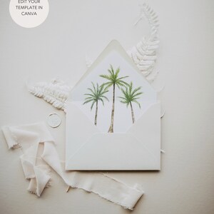 Palm Tree Envelope Liner Template Canva, Tropical Envelope Liner ...