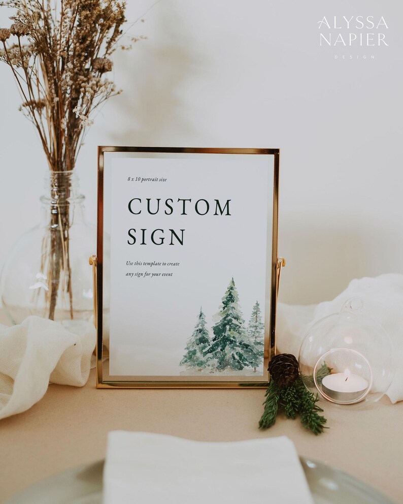 Winter Wedding Sign Template Custom Wedding Signage Wedding - Etsy