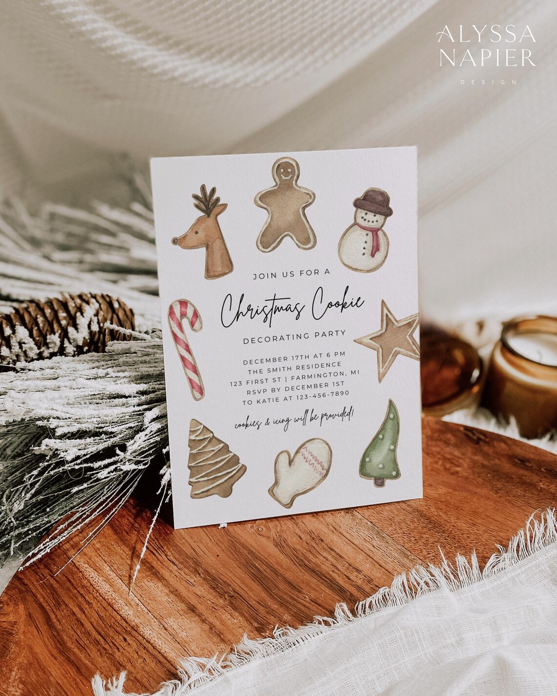 Cookie Decorating Party Invitation Template, Christmas Cookie ...