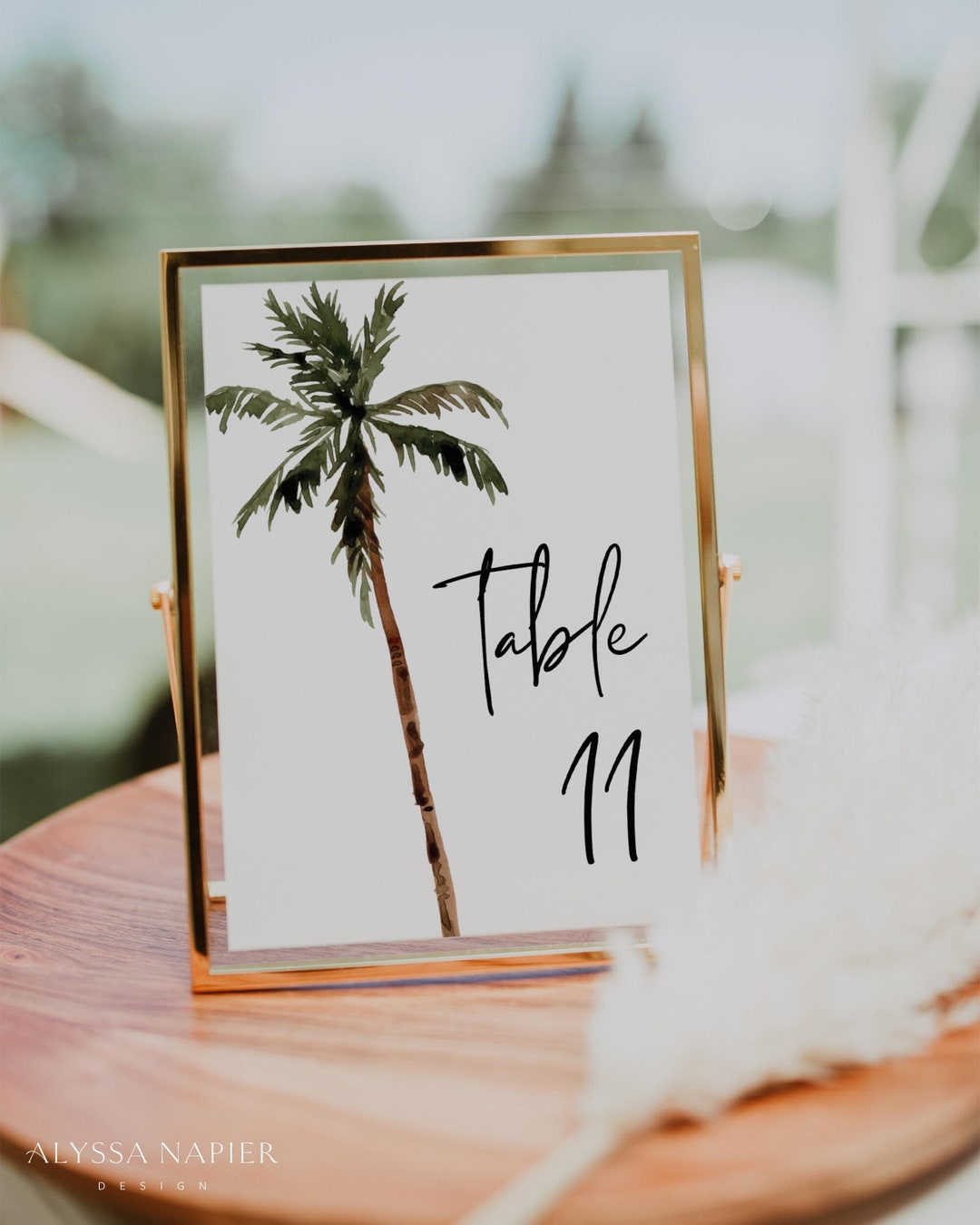 Palm Tree Wedding Table Numbers Template, Tropical Table Numbers ...