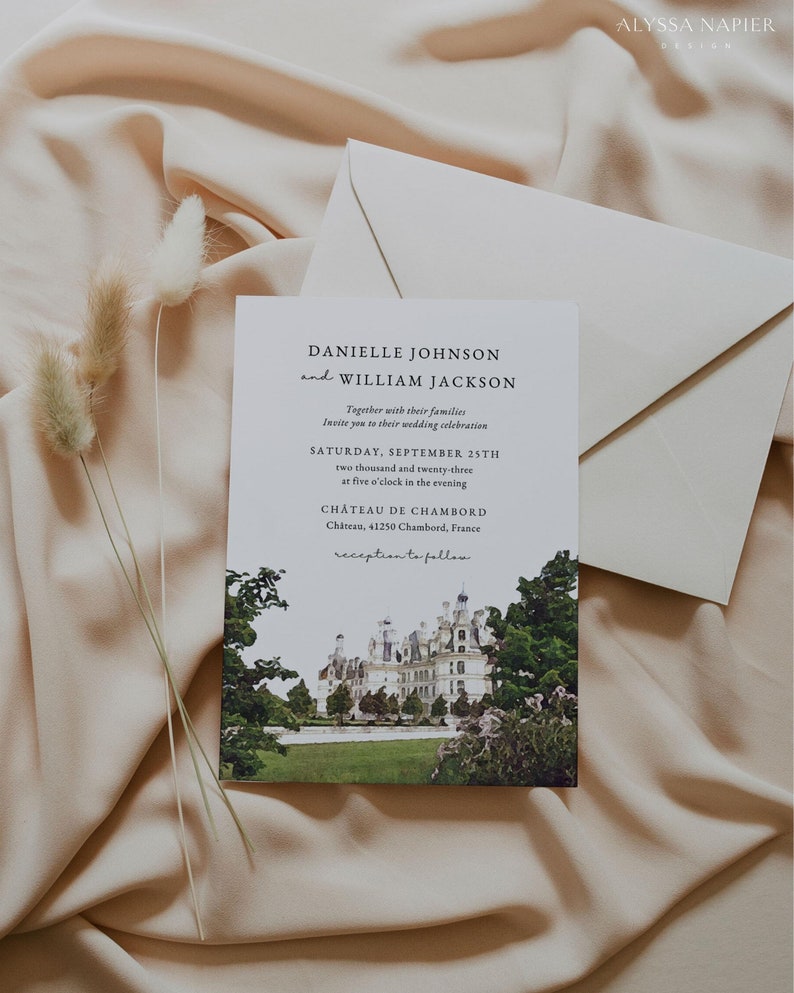 Loire Valley Wedding Invitation France Wedding Invitation - Etsy