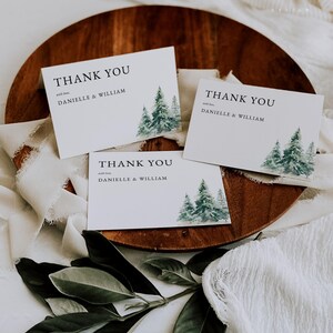 Pine Tree Thank You Card Printable, Pine Thank You Card Template ...
