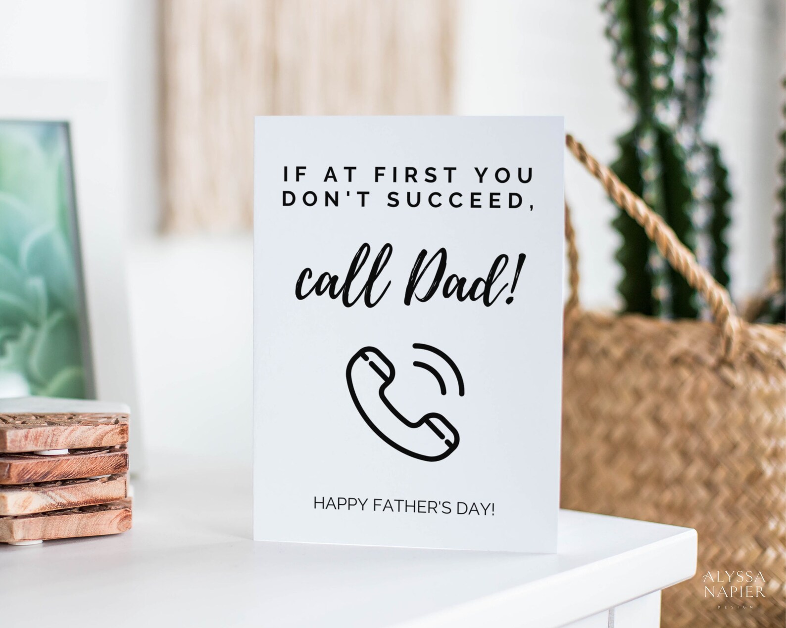 Funny Fathers Day Card Printable, Call Dad Fathers Day Card, Blank ...