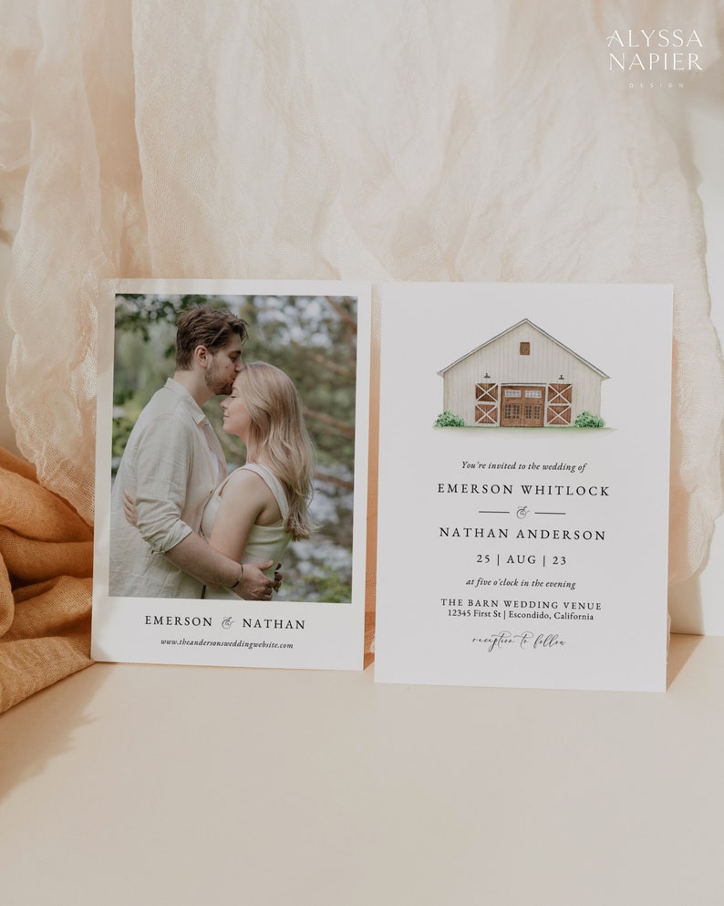 Rustic Barn Wedding Invitation Template Farmhouse Wedding - Etsy
