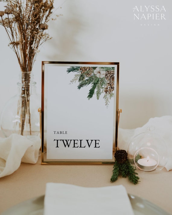 Winter Wedding Table Numbers Rustic Table Numbers Wedding - Etsy