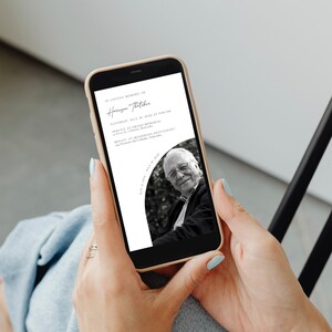 Funeral Template for a Man, Simple Funeral Announcement Digital ...