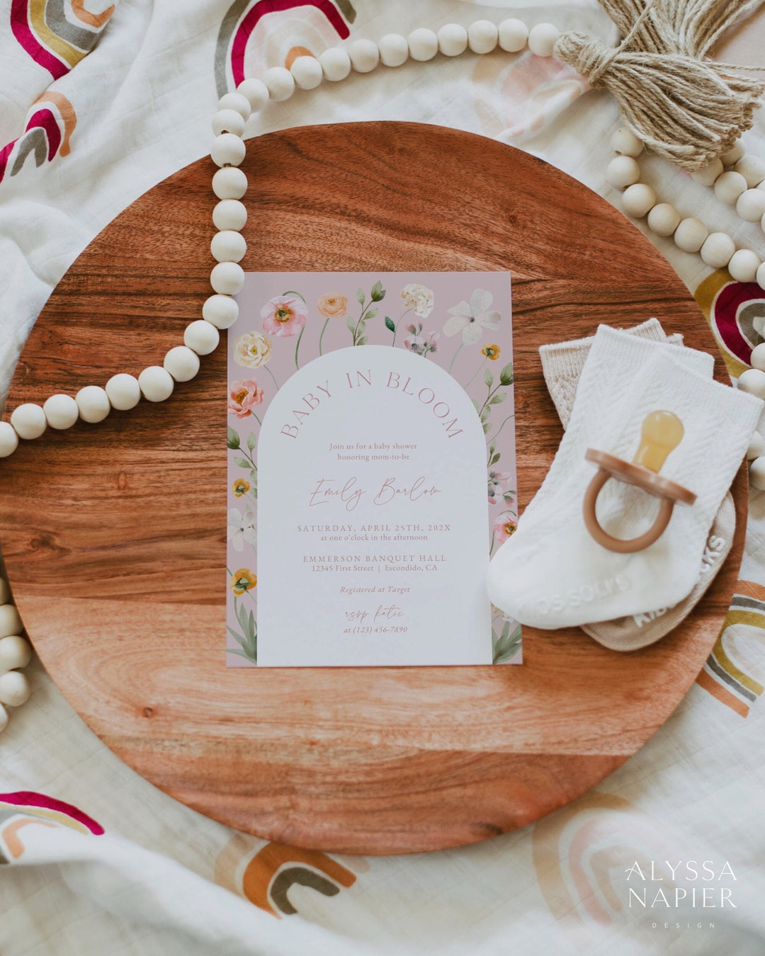 Baby in Bloom Invitation Template, Its a Girl Baby Shower Invitation ...