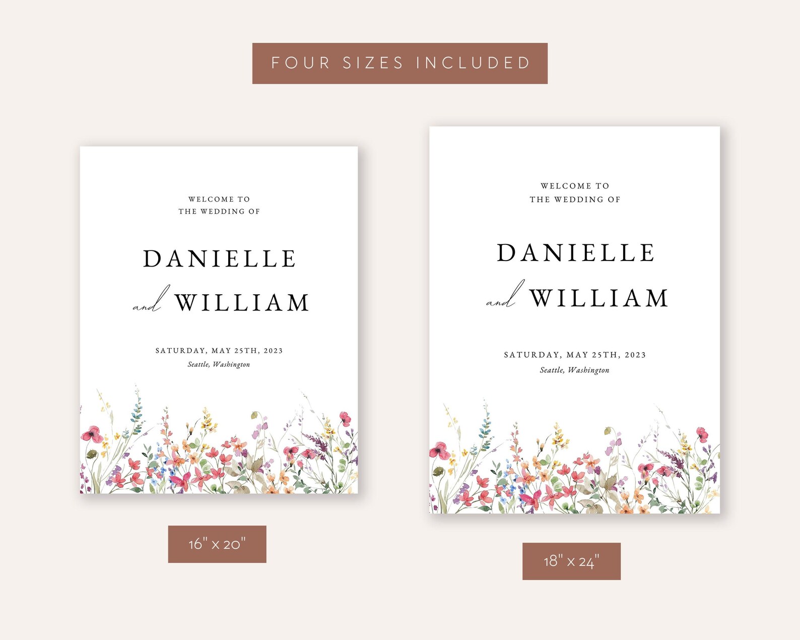 Spring Wildflower Wedding Sign Spring Wedding Welcome Sign - Etsy