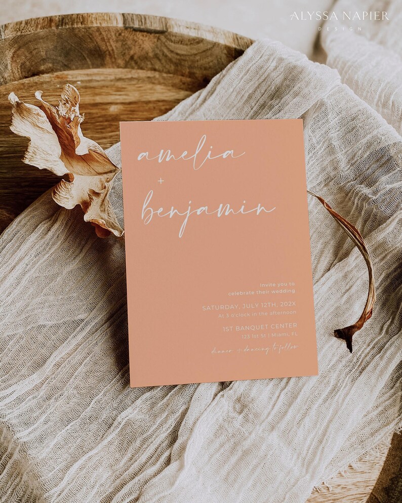 Pastel Wedding Invitation Set Spring Wedding Invitation - Etsy