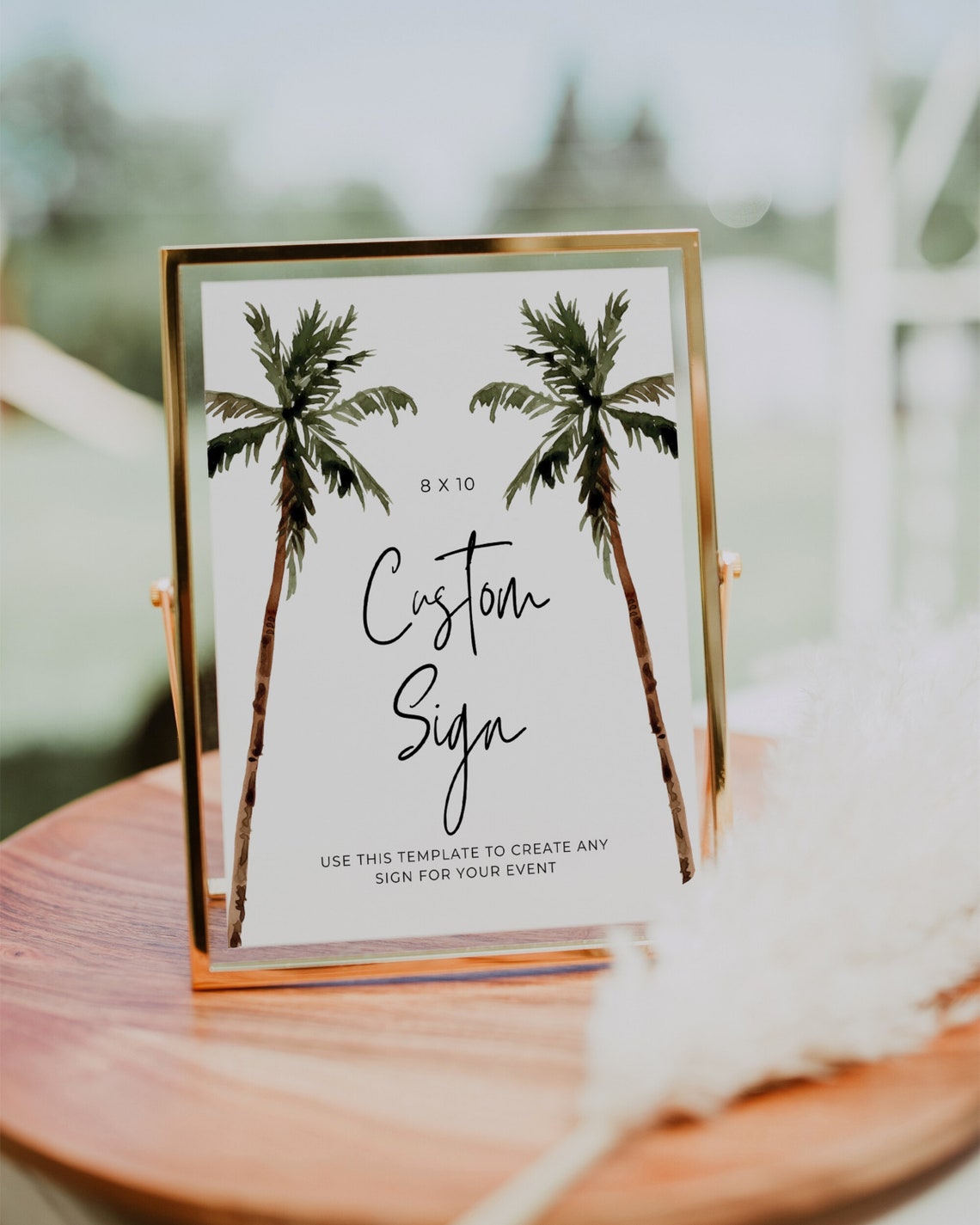 Palm Tree Wedding Sign Custom Editable Tropical Wedding Table - Etsy