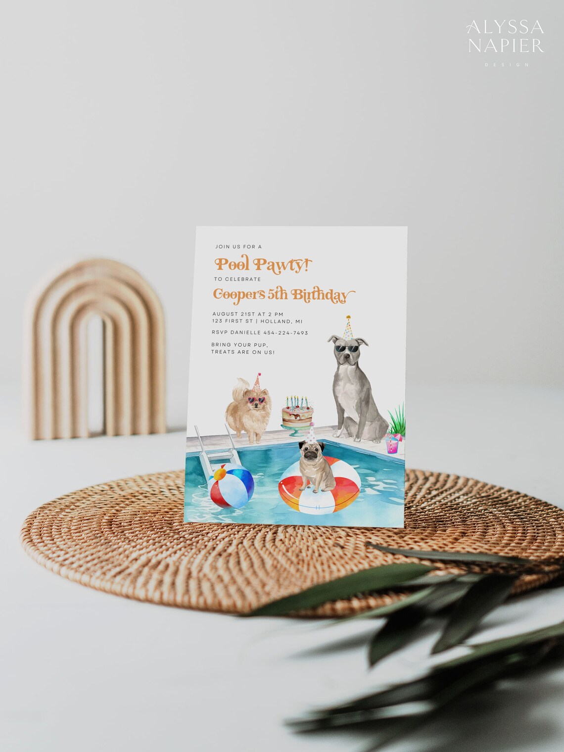 Pool Pawty Dog Pool Party Invitation Instant Download Birthday ...