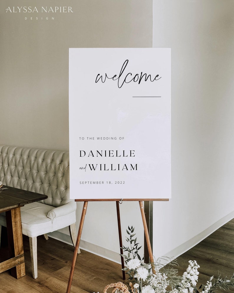 Modern Minimal Wedding Welcome Sign Minimalist Welcome | Etsy