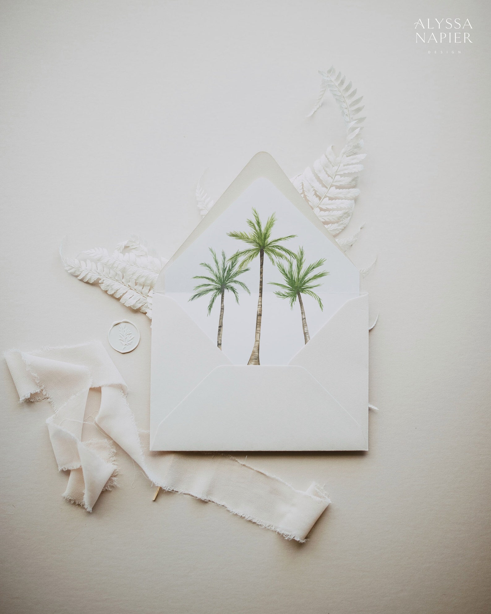 Palm Tree Envelope Liner Template Canva, Tropical Envelope Liner ...