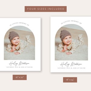 Child Memorial Sign Personalized, Minimalist Funeral Welcome Sign ...