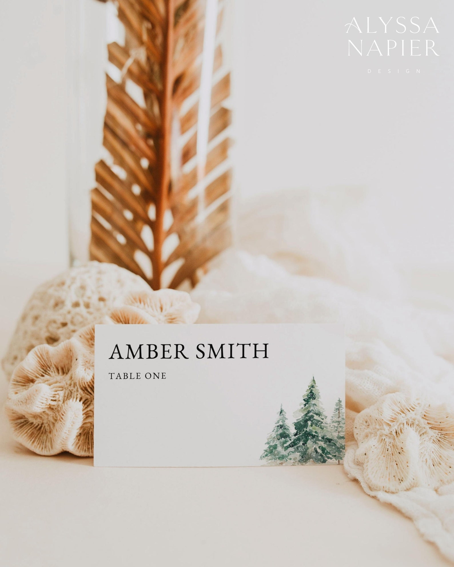 Winter Wedding Place Cards Rustic Wedding Place Cards Pine - Etsy