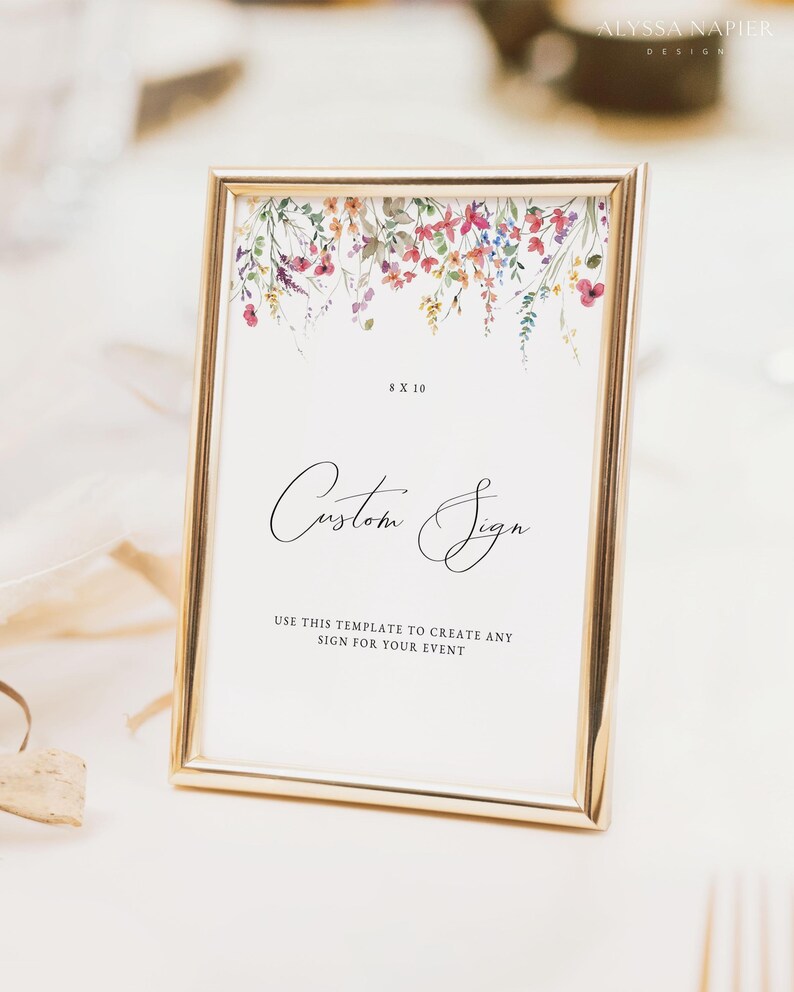 Wildflower Wedding Sign Digital Download Spring Wedding Table | Etsy