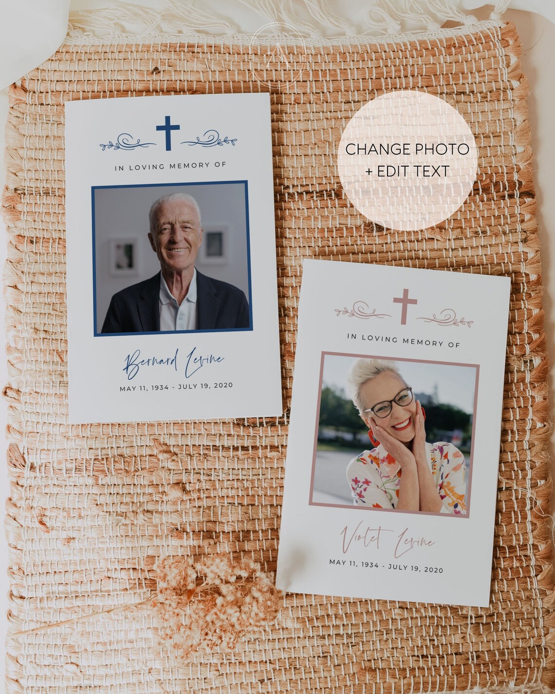 Printable Religious Funeral Program Template for Man, Cross Memorial ...