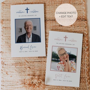 Printable Religious Funeral Program Template for Man, Cross Memorial ...