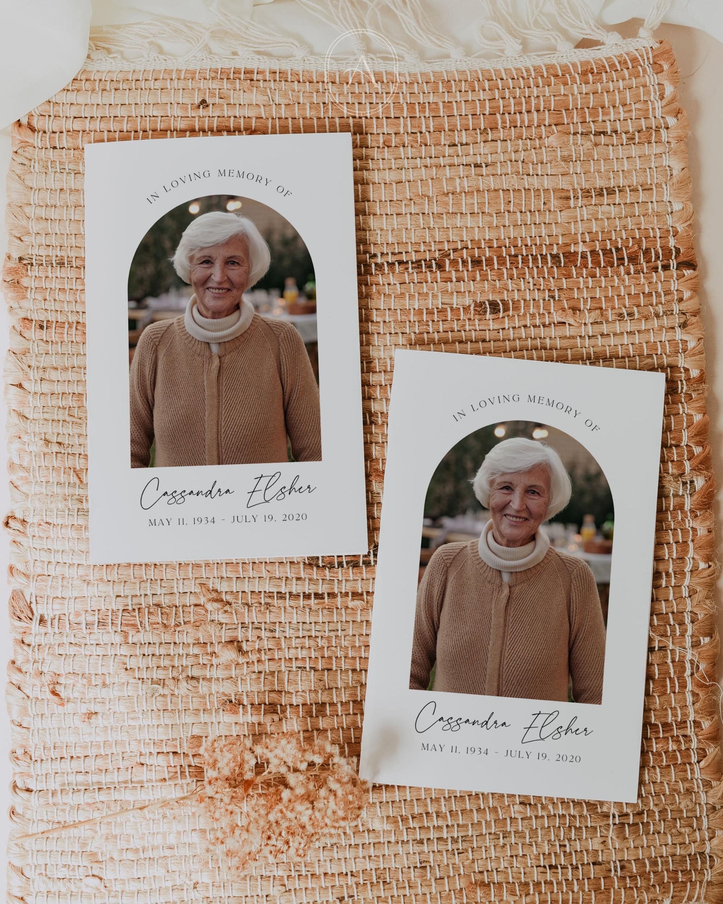 Elegant Funeral Program Canva Template, Editable Memorial Template for ...
