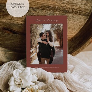 Rust Wedding Invitation Template With Photo, Boho Floral Wedding ...