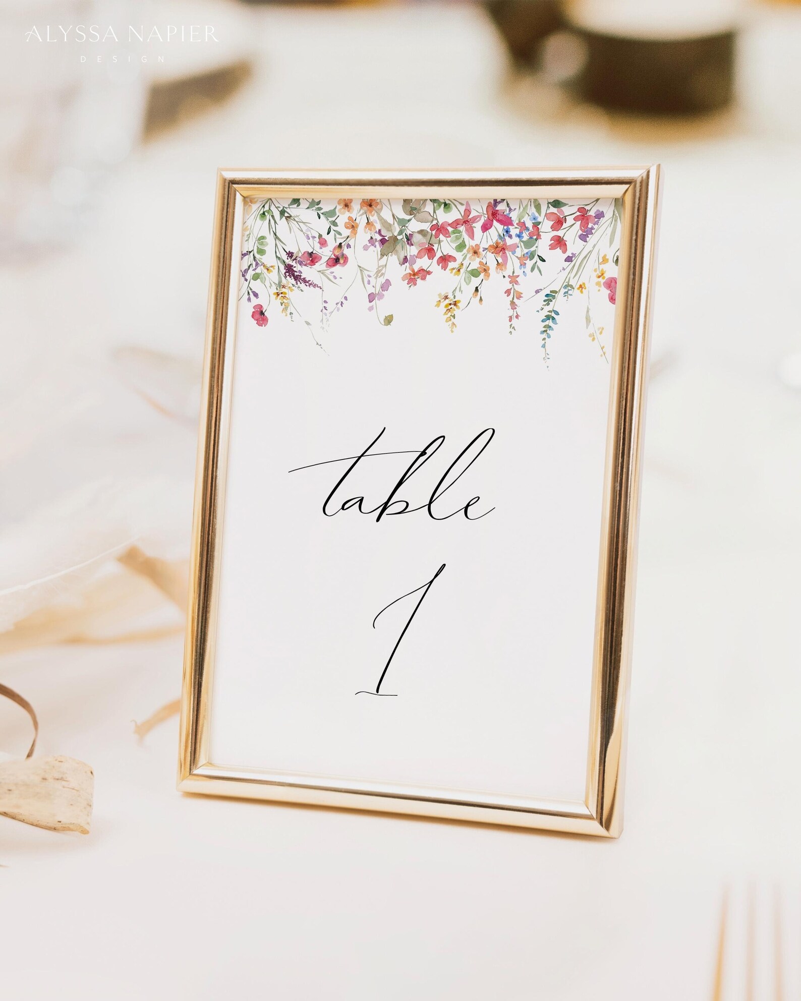 Wildflower Wedding Table Number Template Spring Floral Table | Etsy