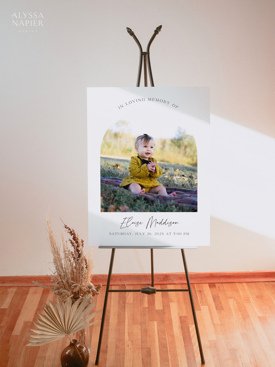 Infant Funeral Welcome Sign Template, Child Funeral Memorial Sign ...