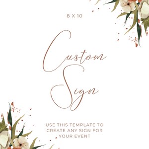 Custom Boho Wedding Sign for Table, Custom 8x10 Sign, Wedding Reception ...